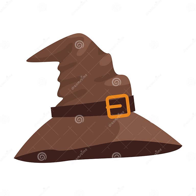 Magic Brown Witch Hat in Triangle Shape, Halloween Accessory Stock ...