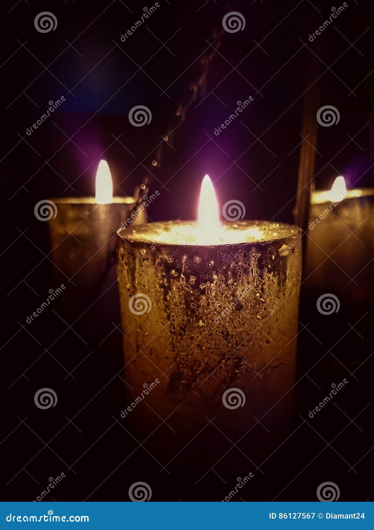 Magic Candle Light on Chains Stock Image - Image of candle, crystal ...