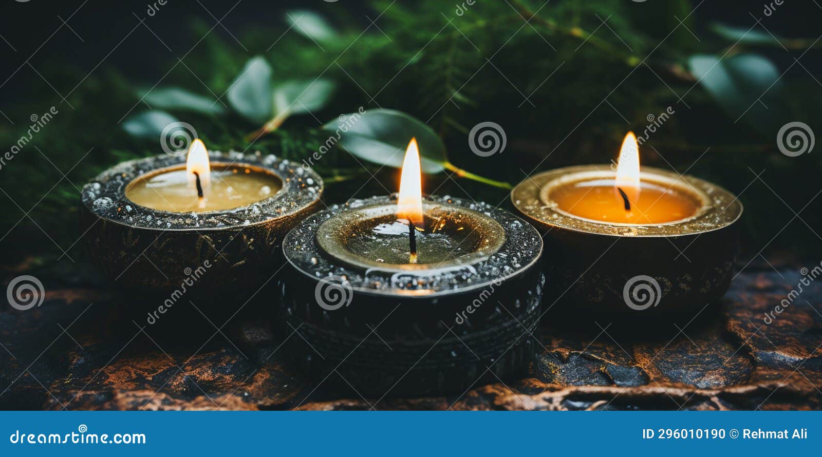 Magic Candles for Witch Rituals in the Forest, Mysterious Fairy Scenes ...