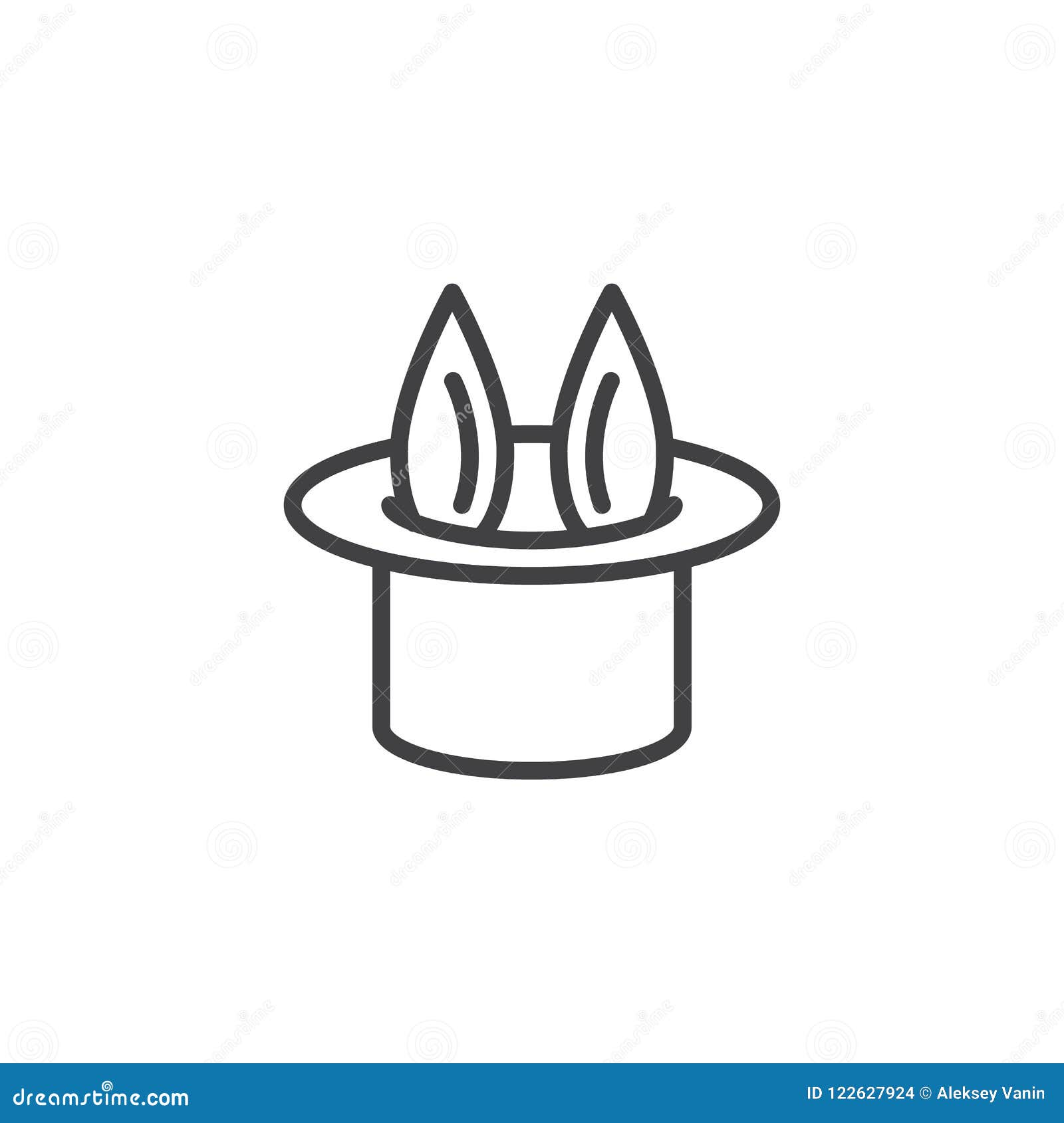 Magic Cap and Magic Rabbit Outline Icon Stock Vector - Illustration of ...