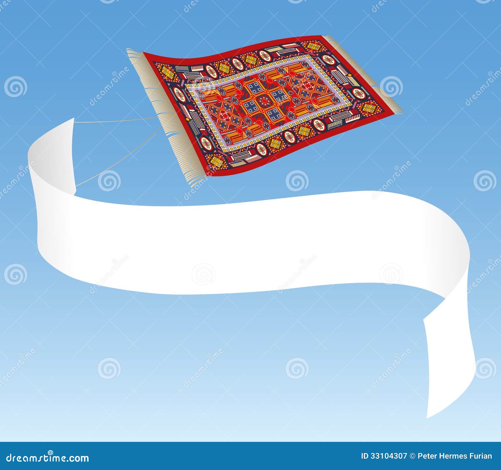 Magic Carpet with Banner stock vector. Illustration of fantasy - 33104307