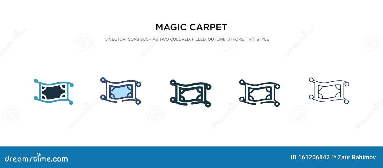 Magic Carpet Icon in Different Style Vector Illustration. Two Colored ...