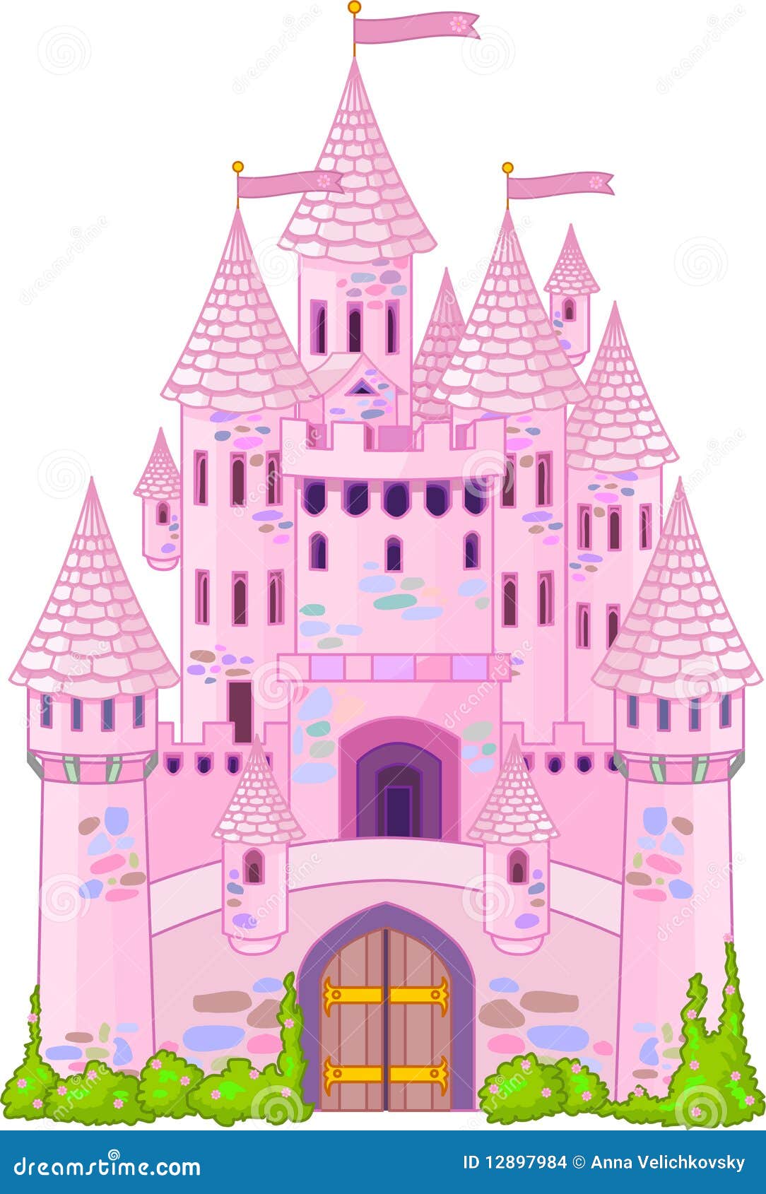 Magic Castle stock vector. Illustration of princess, white - 12897984