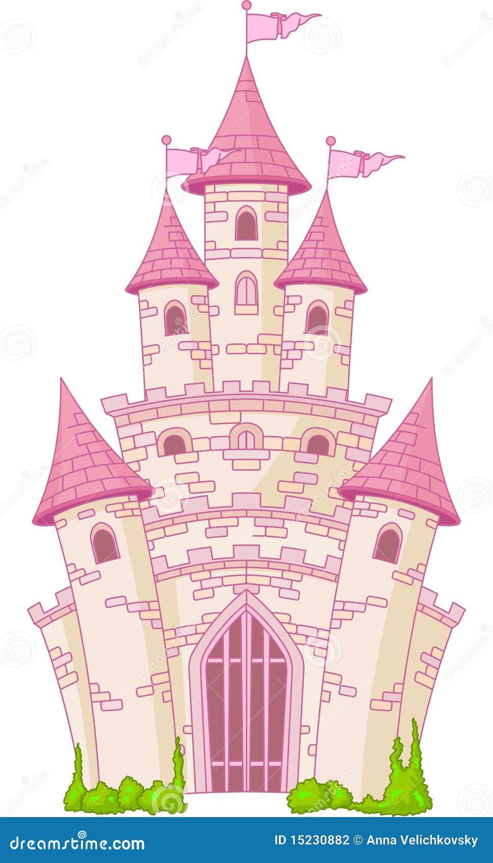 Magic Castle stock vector. Illustration of flag, pink - 15230882