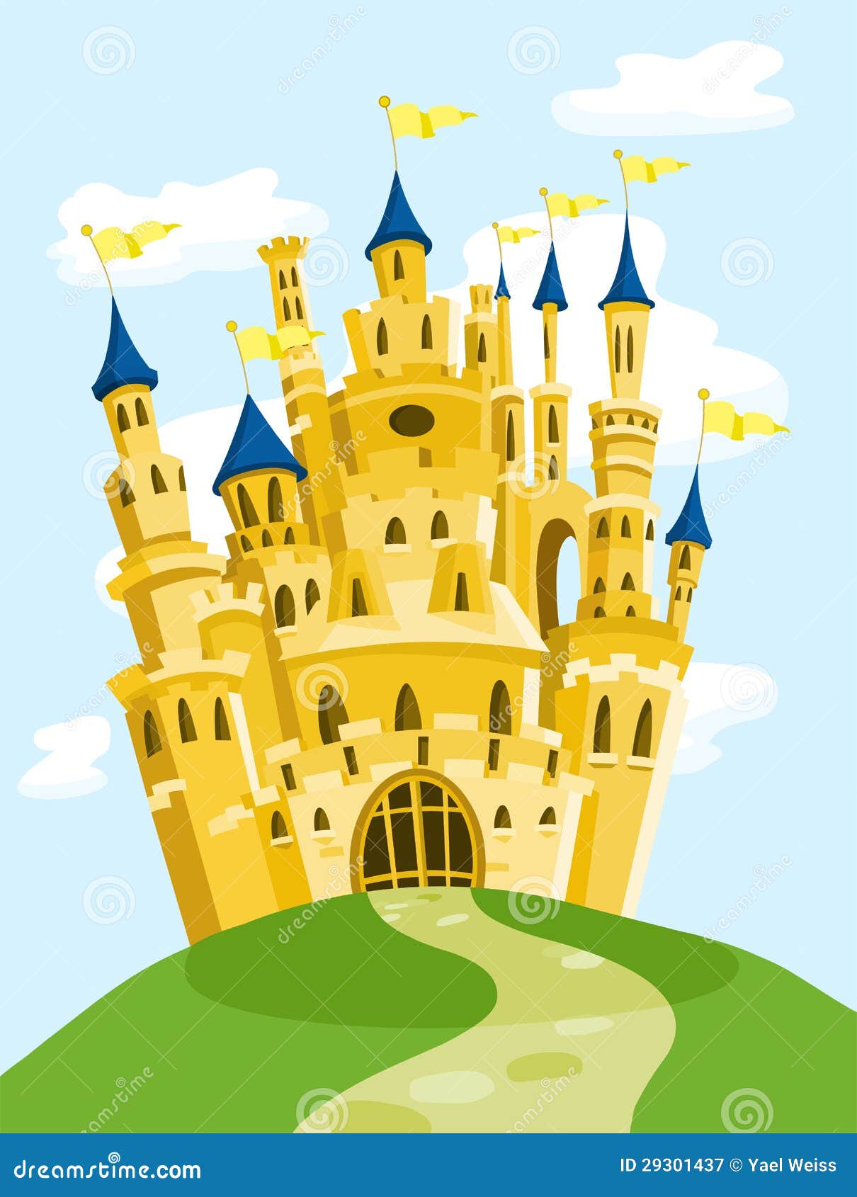 Magic castle stock vector. Illustration of kingdom, happiness - 29301437