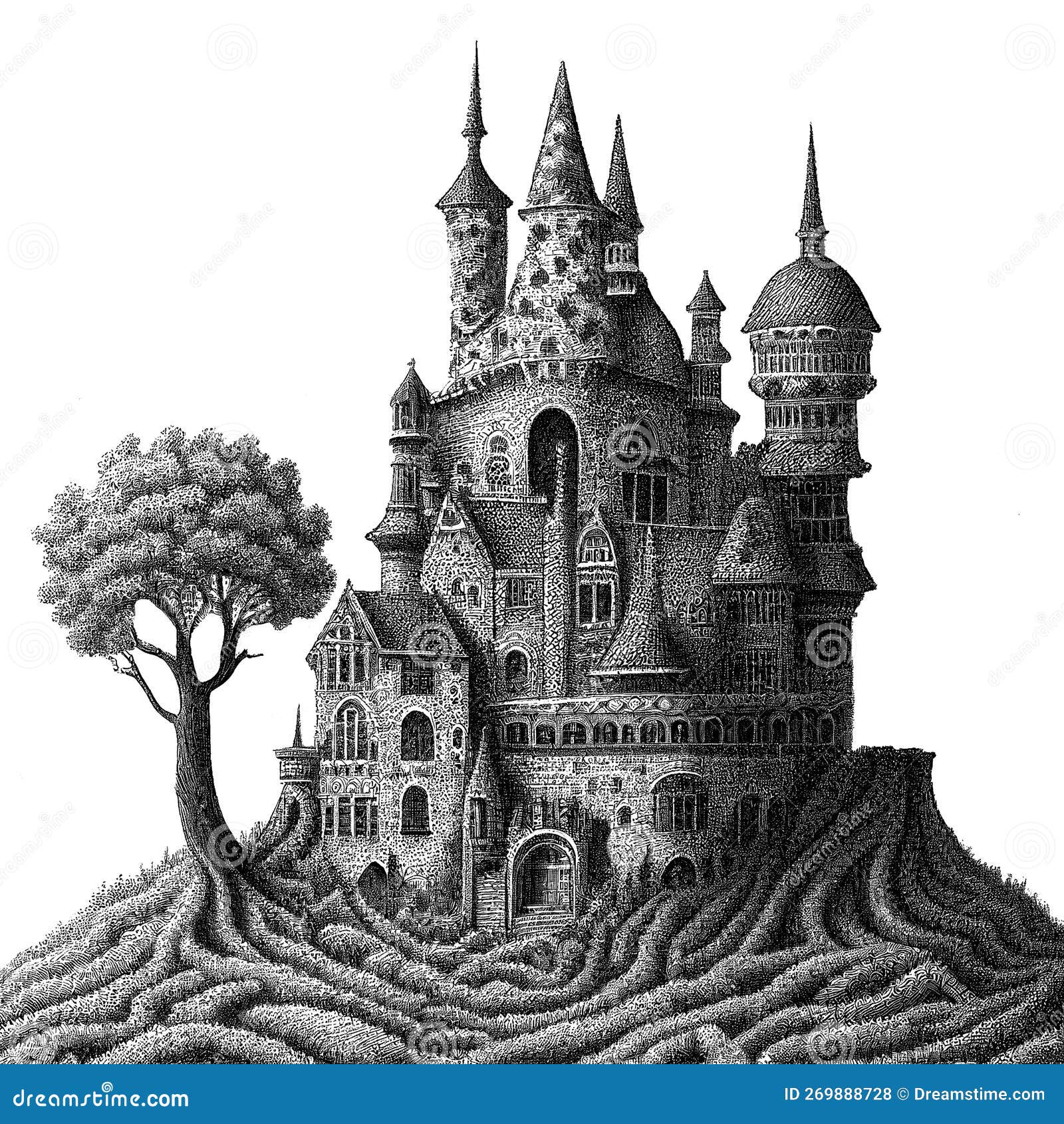 Magic castle stock illustration. Illustration of royal - 269888728