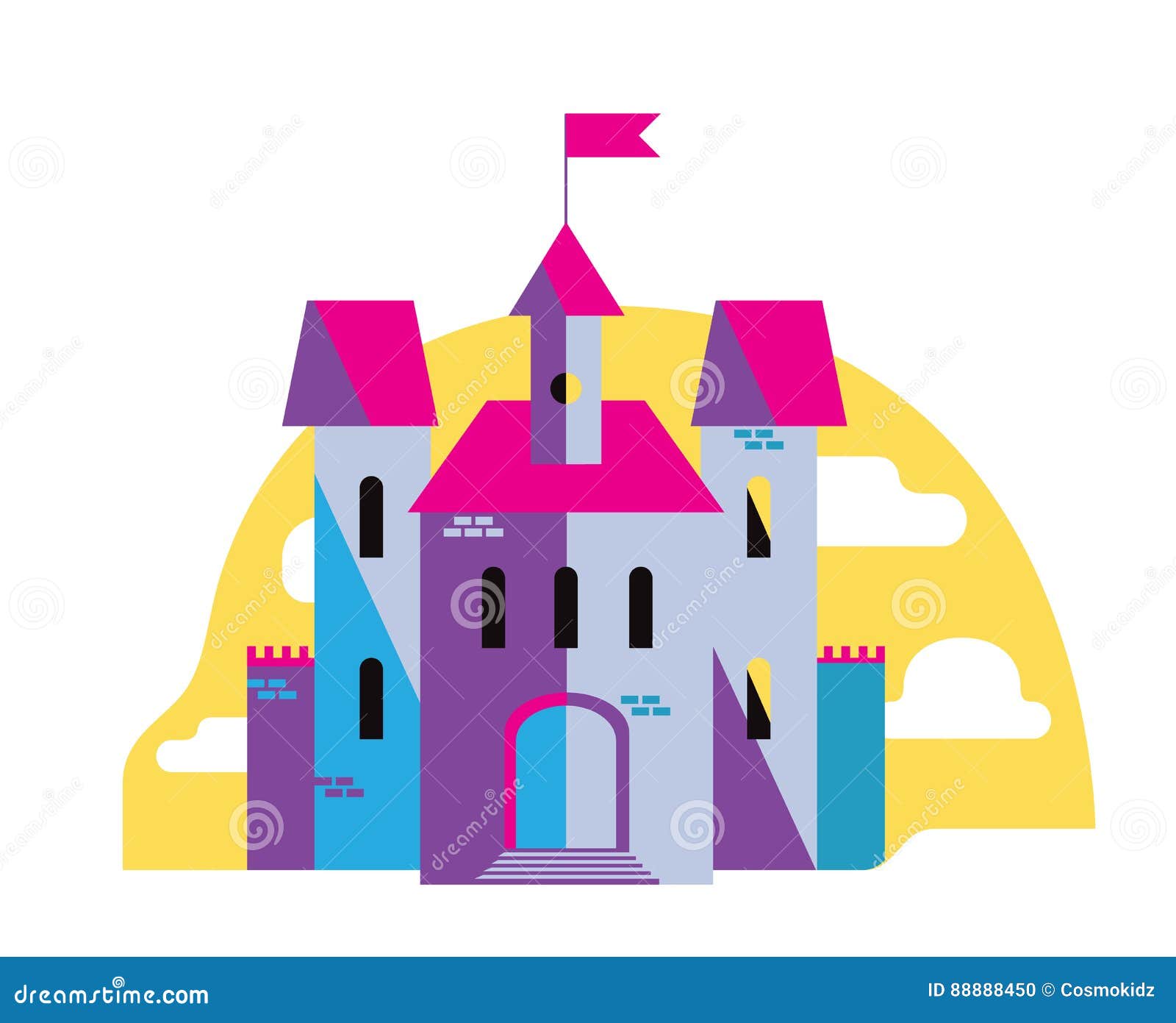 Magic Castle, Flat Style Vector Illustration Stock Vector ...