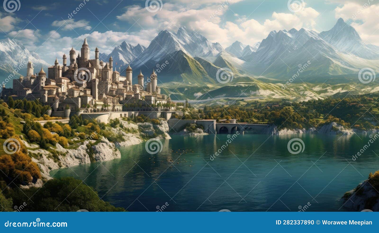 The Magic Castle is Located by the Lake a Pine Forest Behind the Castle ...
