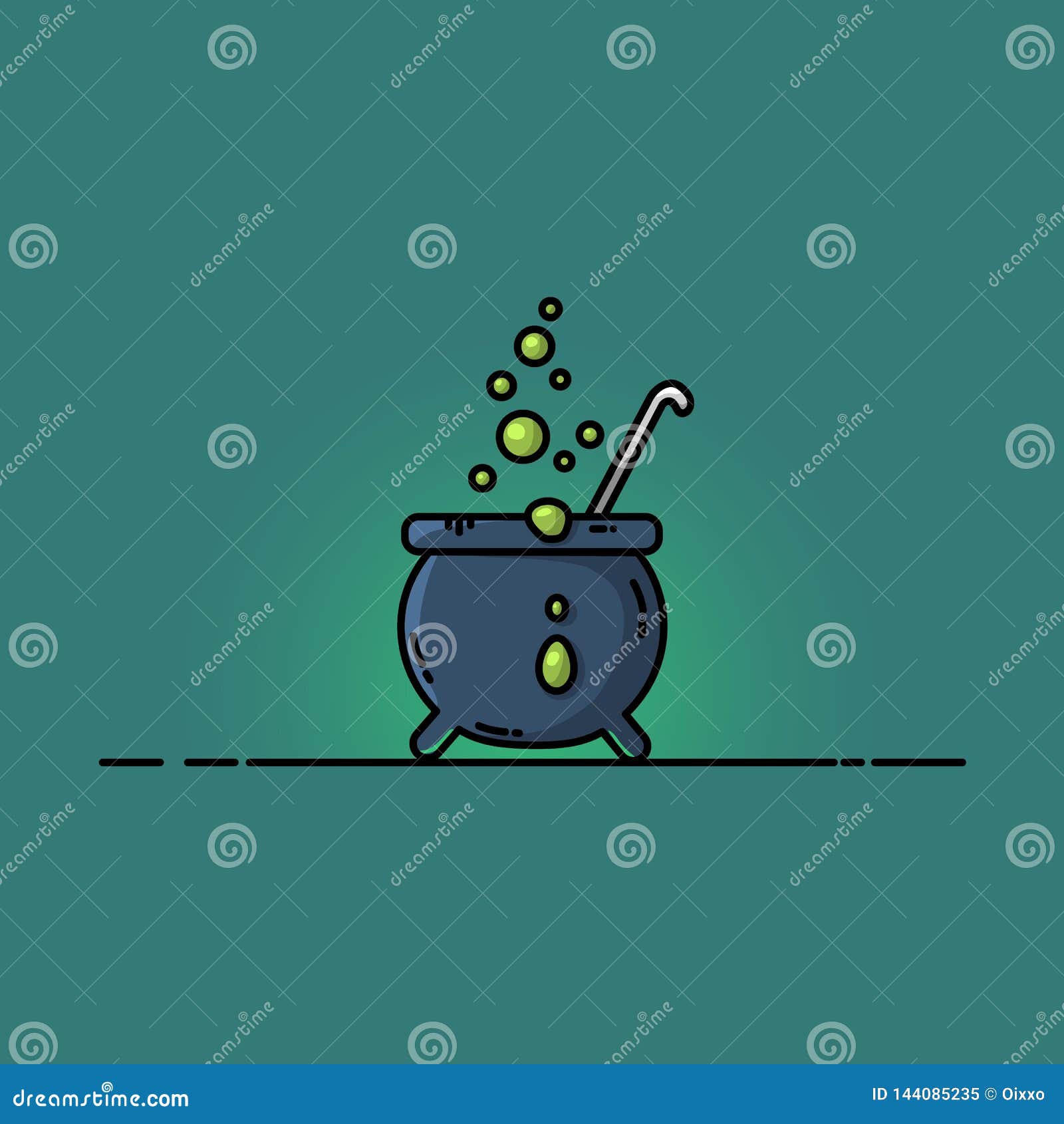 Magic Cauldron Flat Illustration. Vector Cartoon Style Stock Vector ...