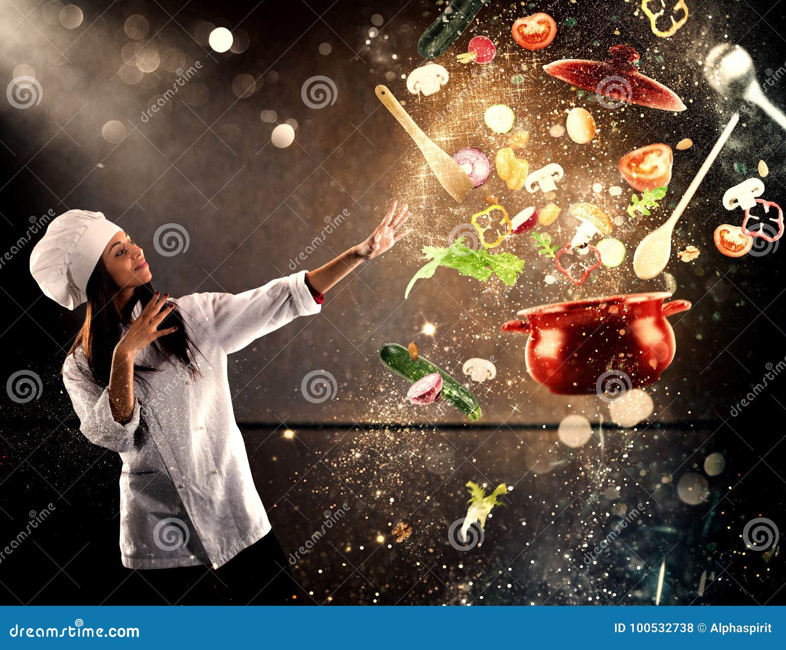 Magic Chef Listo Para Guisar Un Nuevo Plato Foto de archivo - Imagen de ...