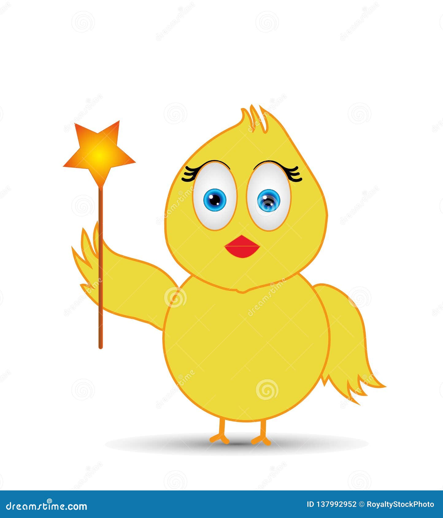 Magic chick with stick stock illustration. Illustration of funny ...