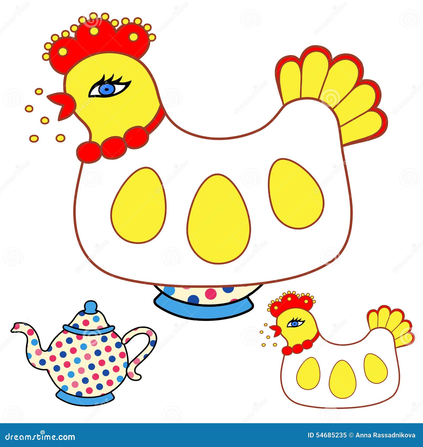 Magic Chicken Warmer For Teapot Vector Illustration | CartoonDealer.com ...