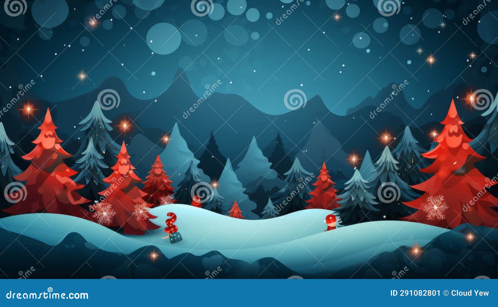 Magic of Christmas with a Happy Christmas Stock Illustration ...