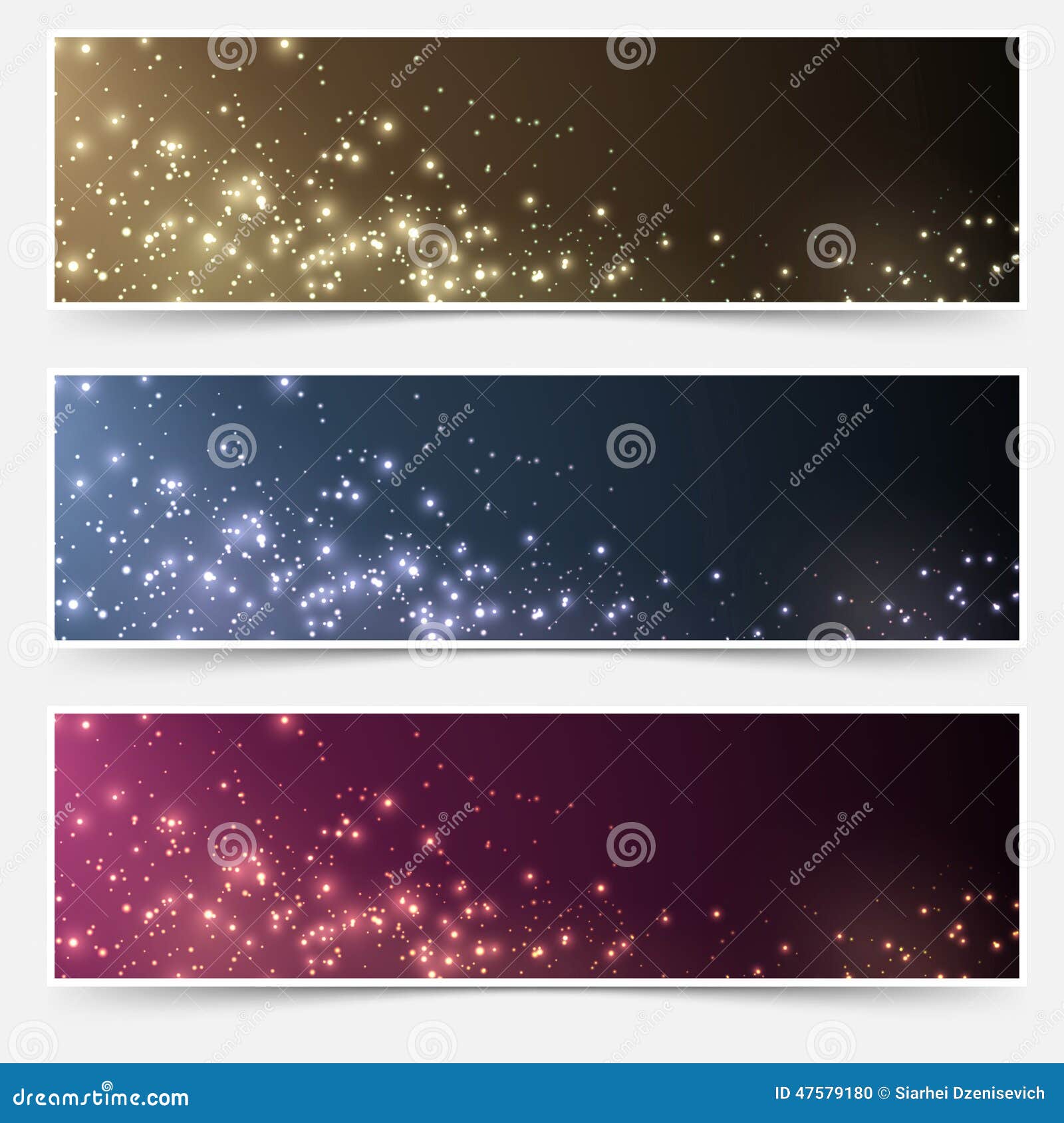 Magic Christmas Header Footer Flyer Collection Stock Vector ...