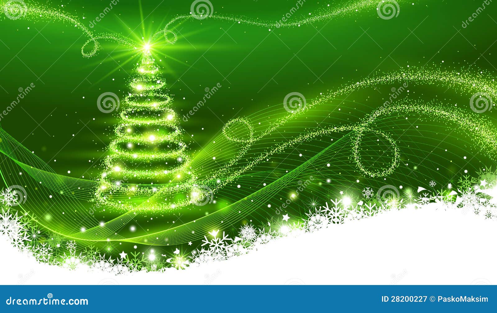 Magic Christmas tree stock vector. Illustration of glitter - 28200227