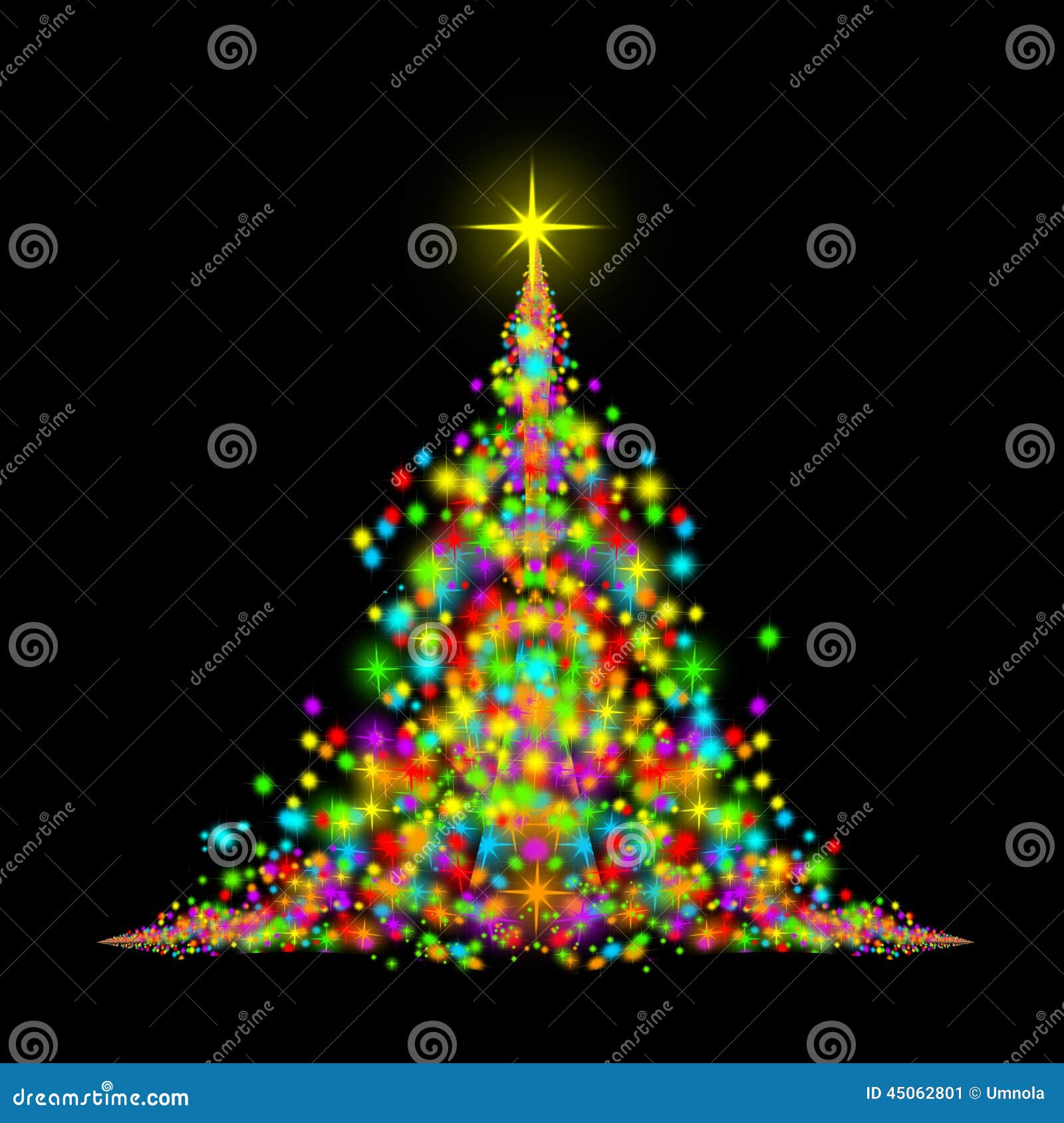 Magic christmas tree stock illustration. Illustration of tree - 45062801