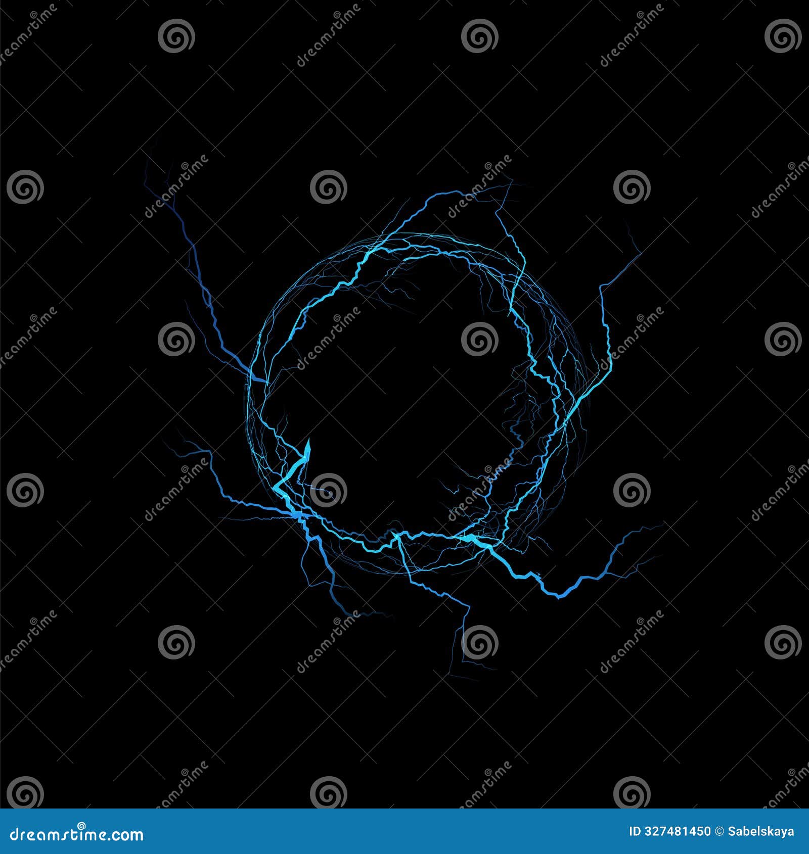 Magic Circle of Thunderbolt Blue Bolt Lightning Effect, Vector ...