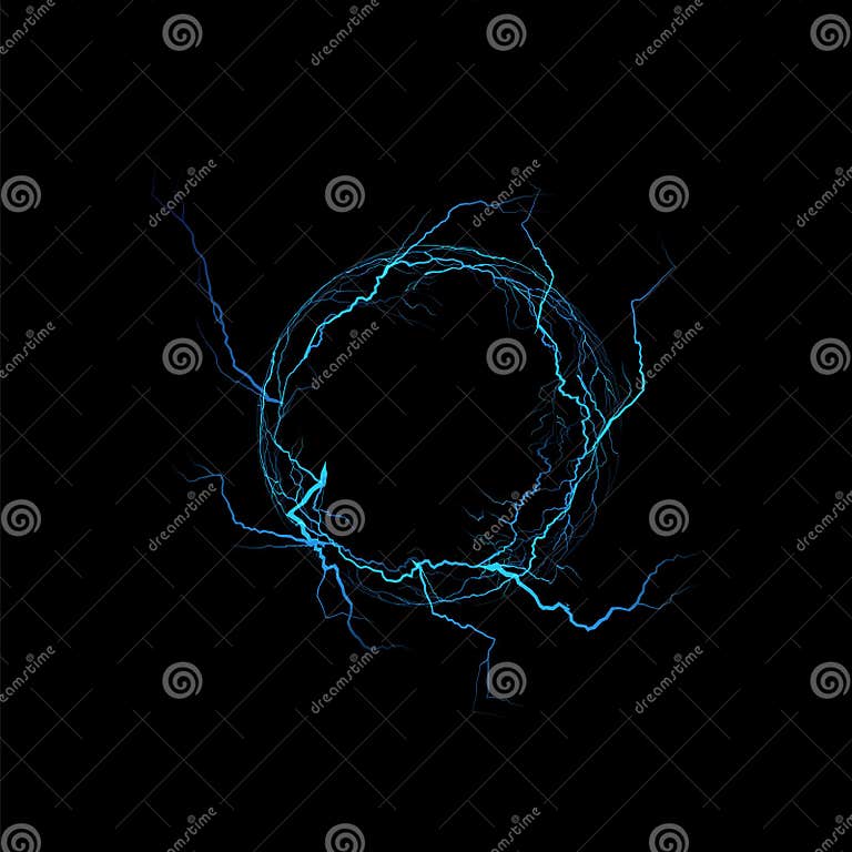 Magic Circle of Thunderbolt Blue Bolt Lightning Effect, Vector ...