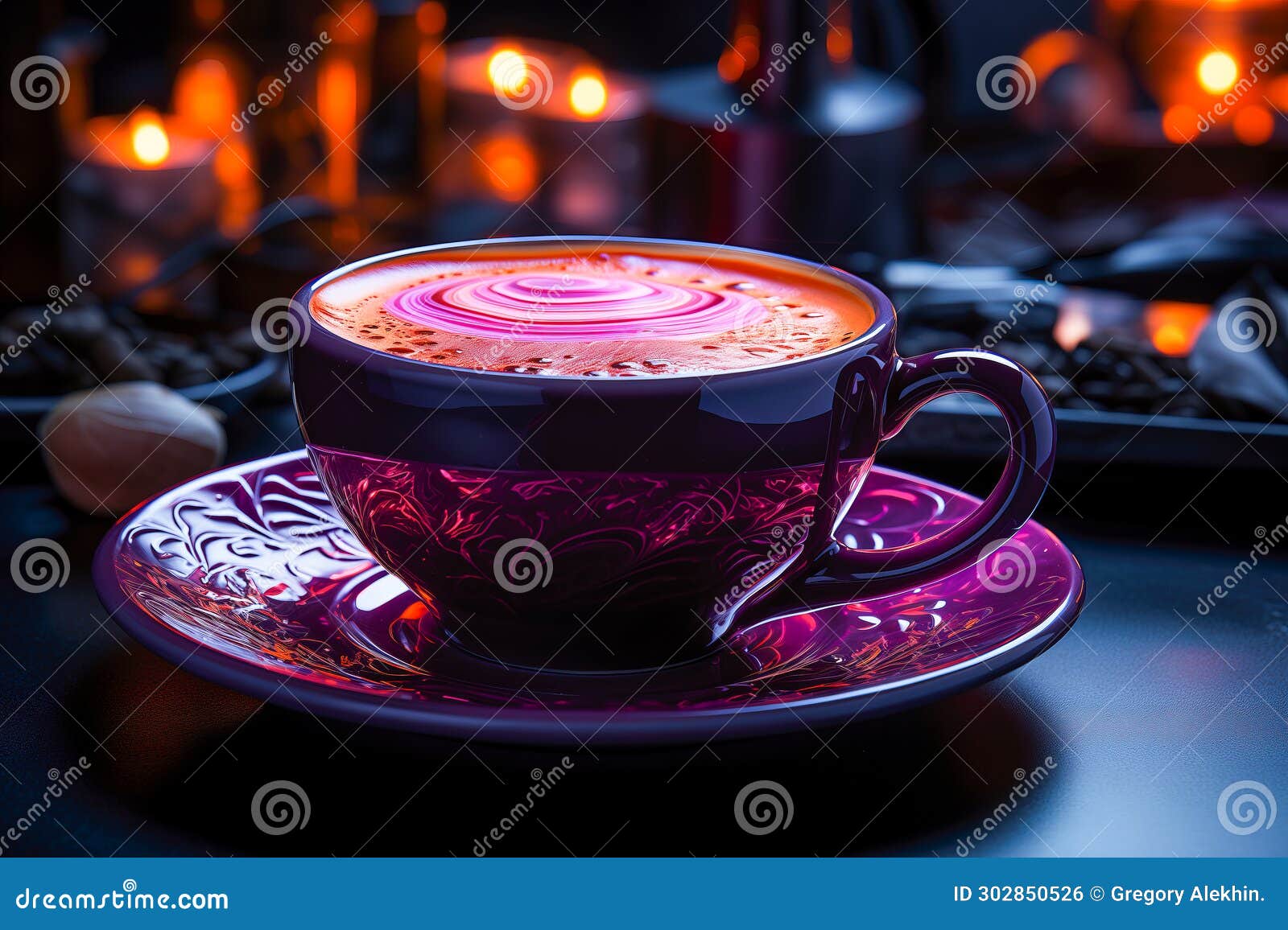 Magic Coffee in a Pink and Magical Cup Stock Illustration ...