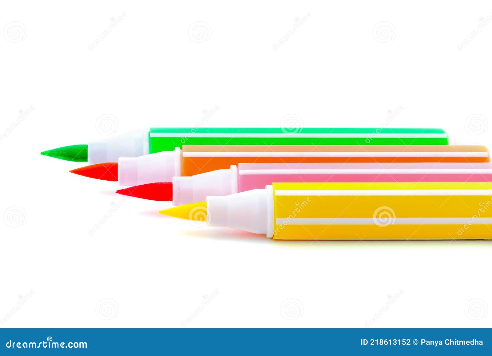 Magic Color Pens on White Background Stock Photo - Image of artistic ...