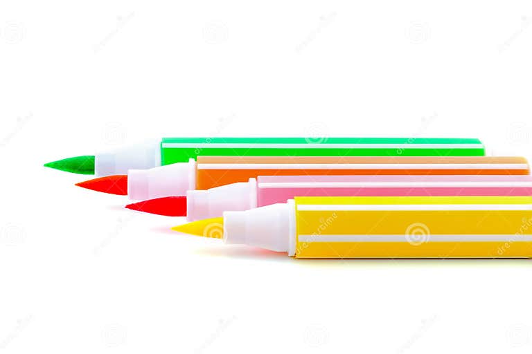 Magic Color Pens on White Background Stock Photo - Image of artistic ...
