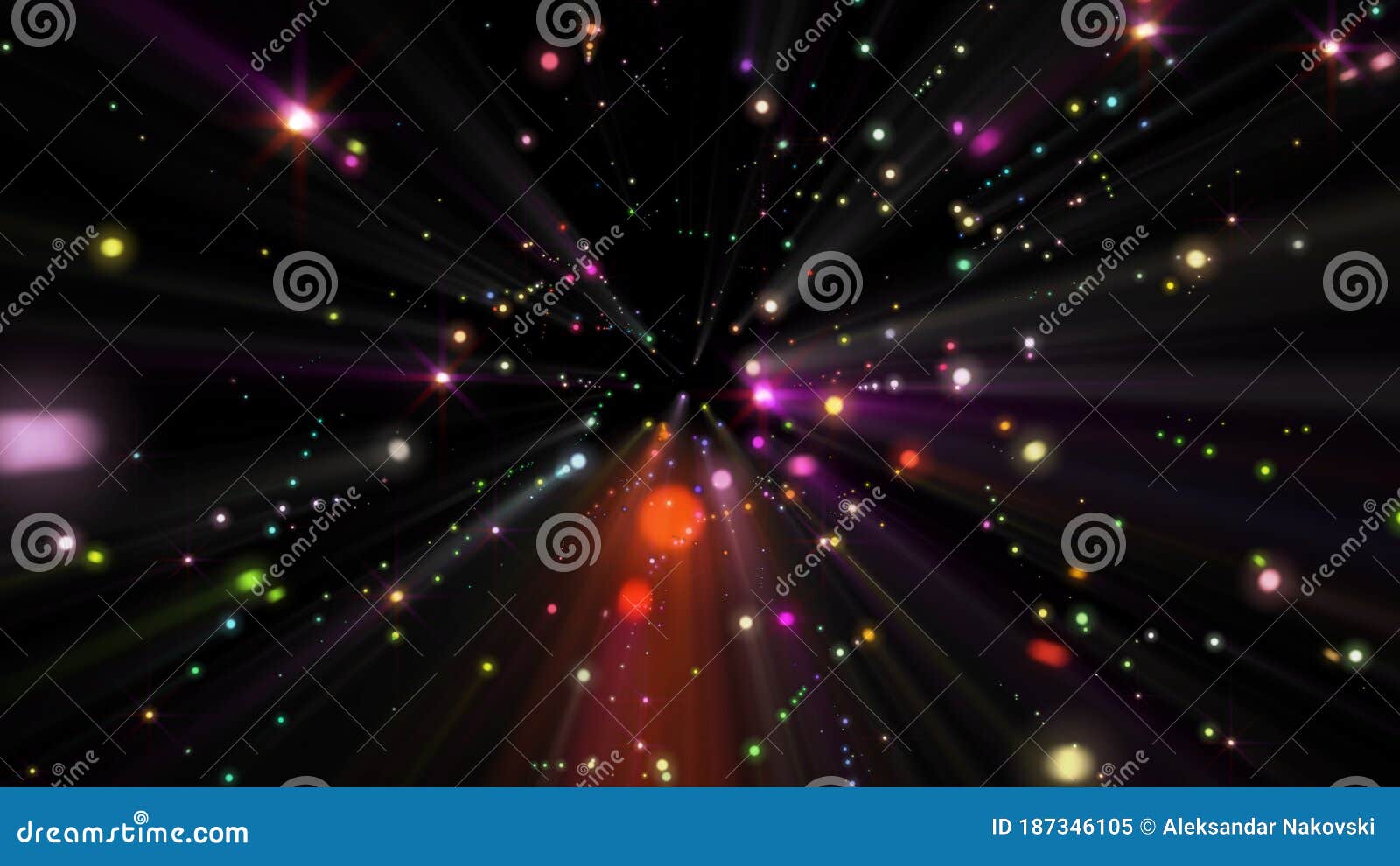Magic Color Stars Explosion in Space Stock Illustration - Illustration ...