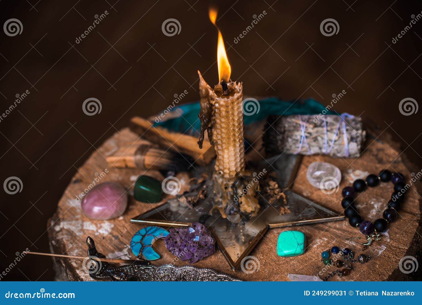 Magic Concept. Paganism and Wicca Rite, Altar of Witch Stock Image ...
