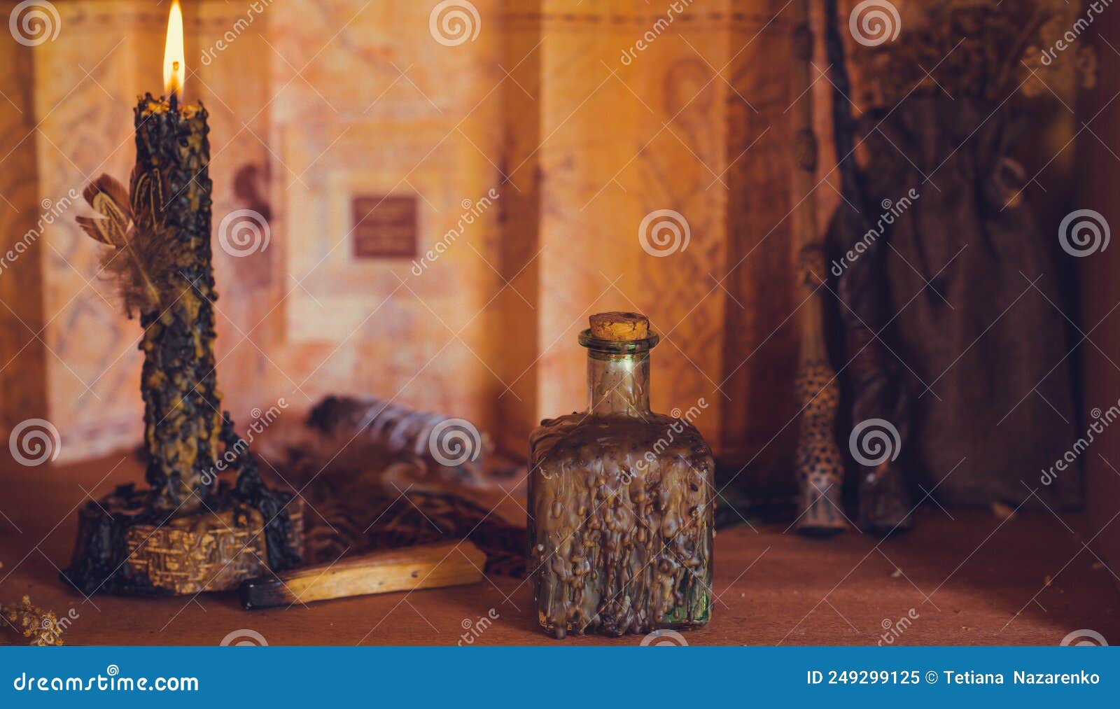 Magic Concept. Paganism and Wicca Rite, Altar of Witch Stock Image ...