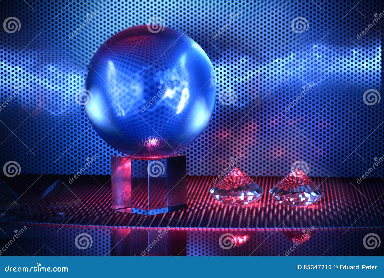 Magic Crystal Ball with Blue Lightning Stock Photo - Image of plasma ...