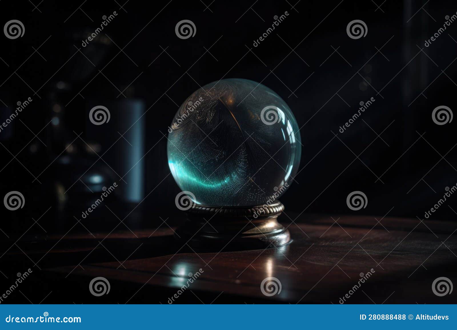 Magic Crystal Ball in a Dark Room, with Mysterious and Otherworldly ...