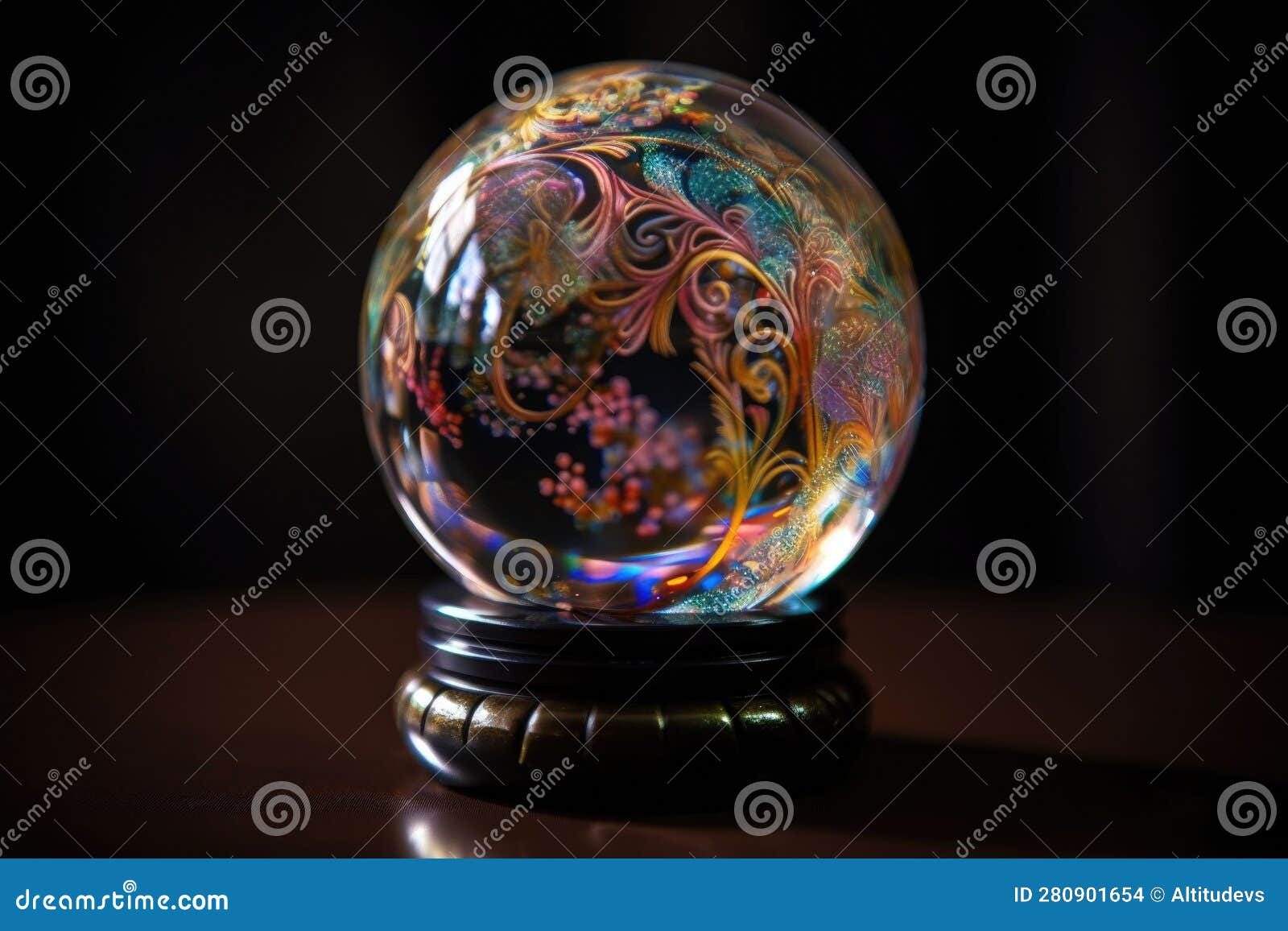 Magic Crystal Ball, Filled with Swirling Colors and Patterns Stock ...
