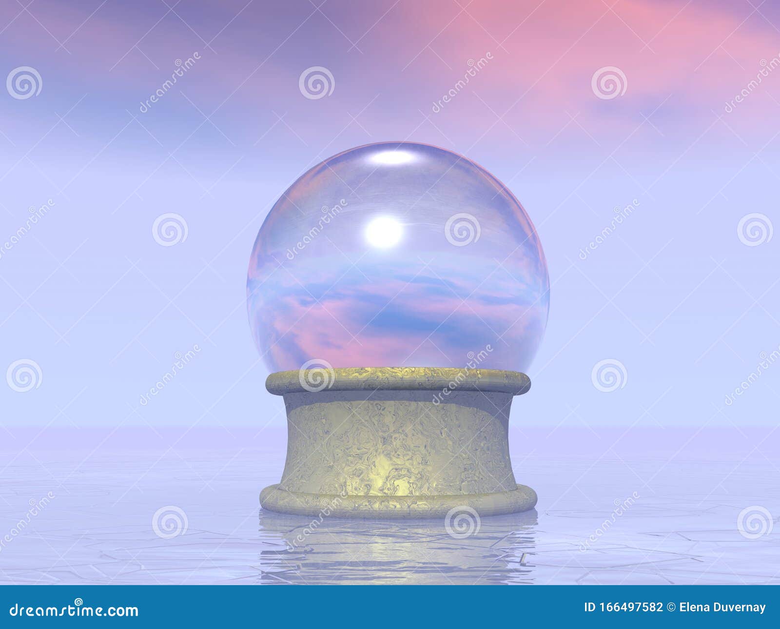 Magic Crystal Ball for Fortune Teller - 3D Render Stock Illustration ...