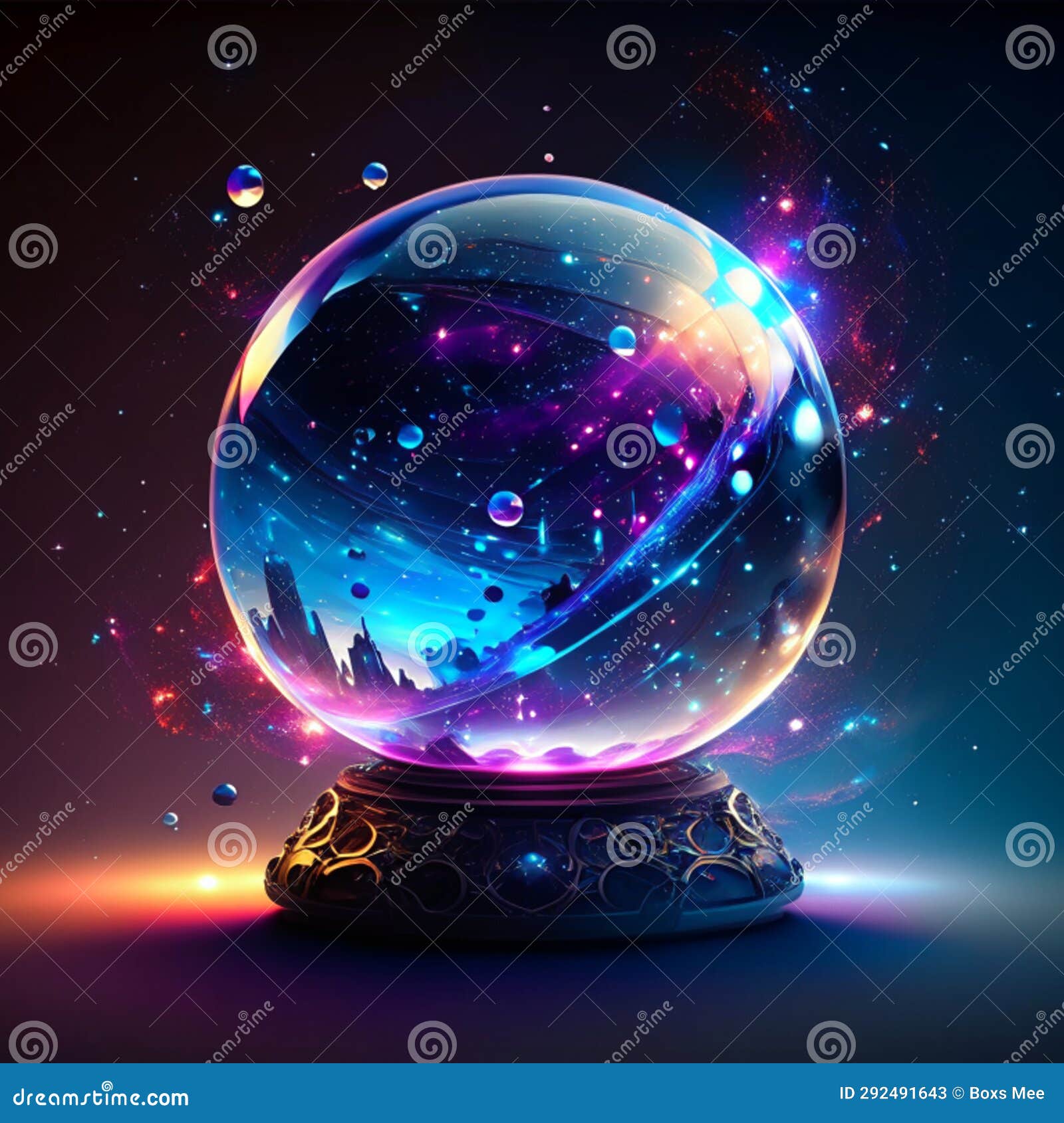 Magic Crystal Ball with Glowing Light Effect. Vector Illustration for ...