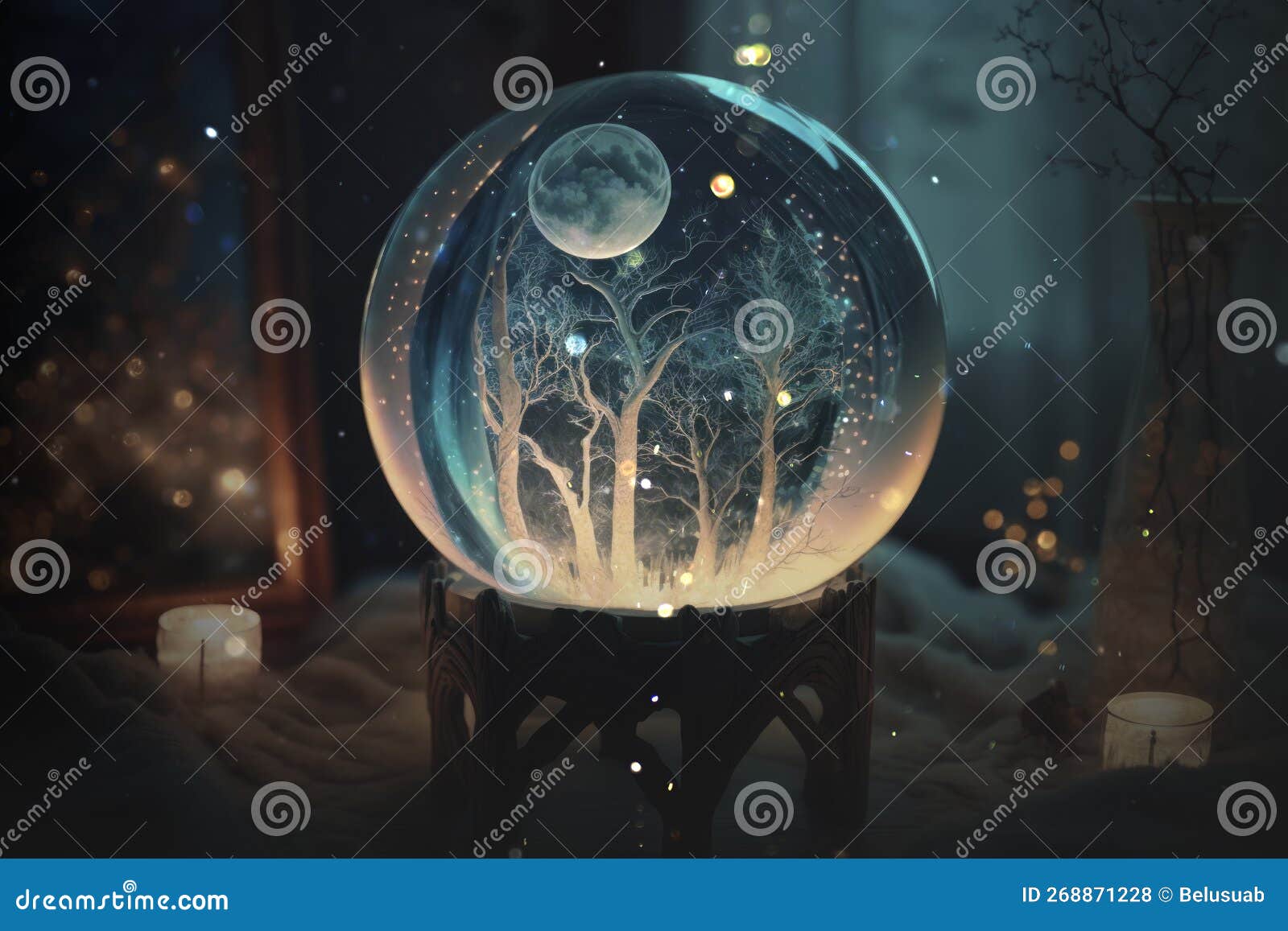 Magic Crystal Ball, Witchcraft Magic Wallpaper AI Generated Stock ...