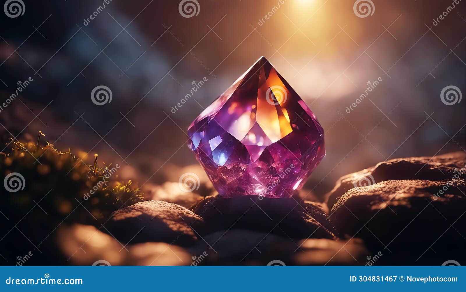 Magic Crystal. Glowing Colored Crystal. Sparkling Mystical Stone ...