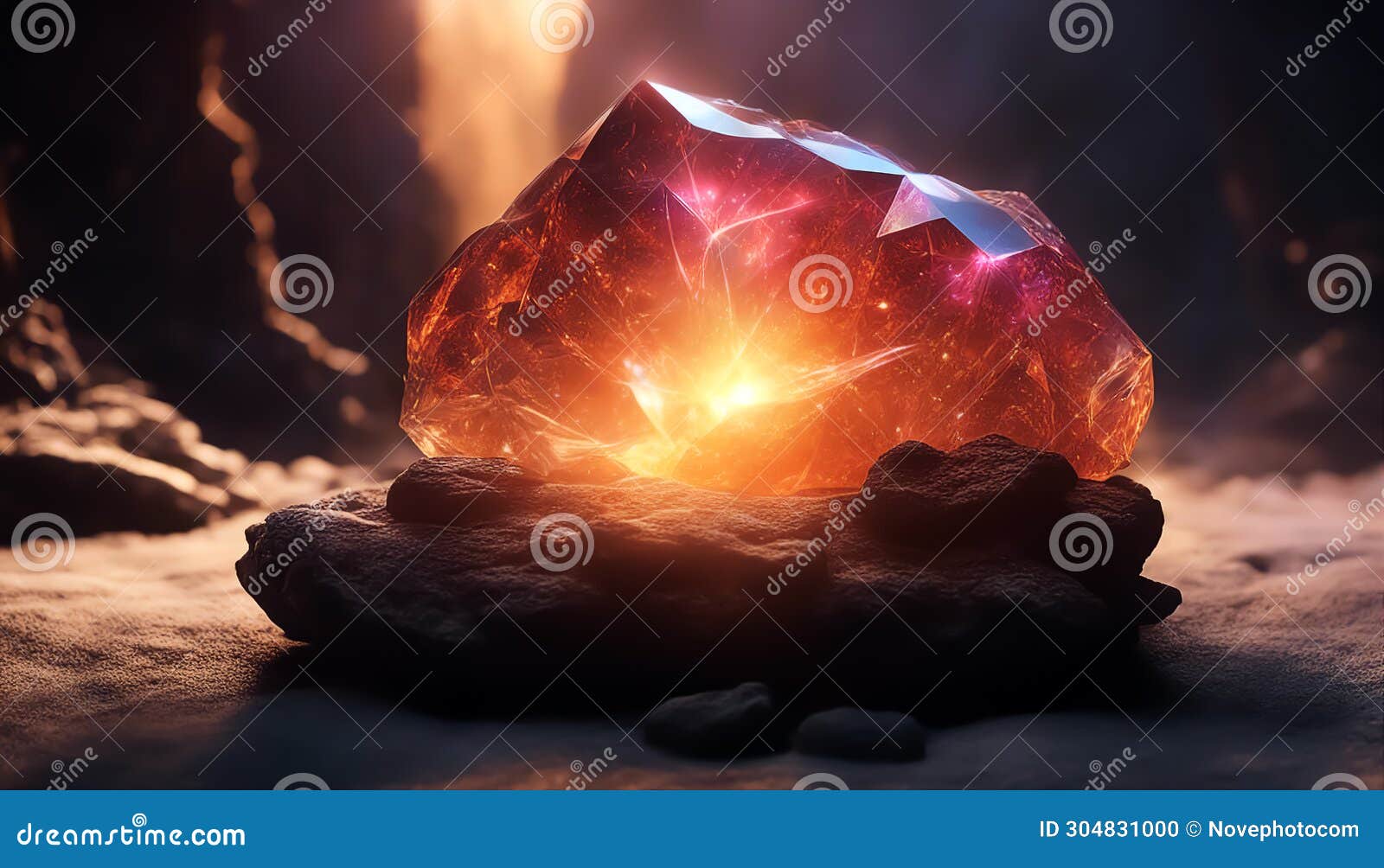 Magic Crystal. Glowing Crystal. Glittering Mystical Crystal in a ...