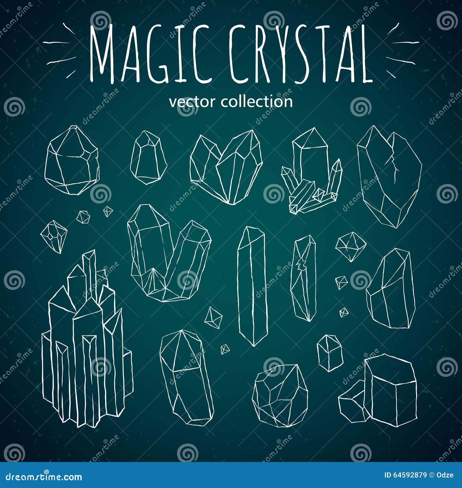 Magic Crystal Hipster Style Hand Drawn Vector Set Stock Vector ...
