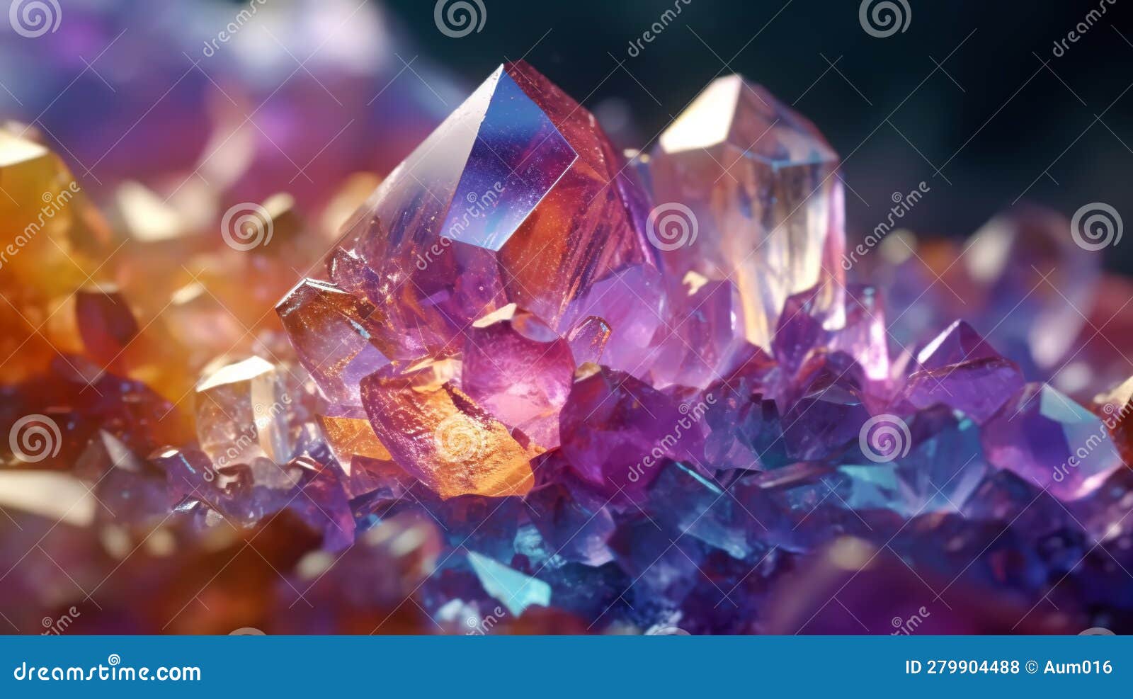 A Magic Crystal in the Rays of Light Stock Illustration - Illustration ...