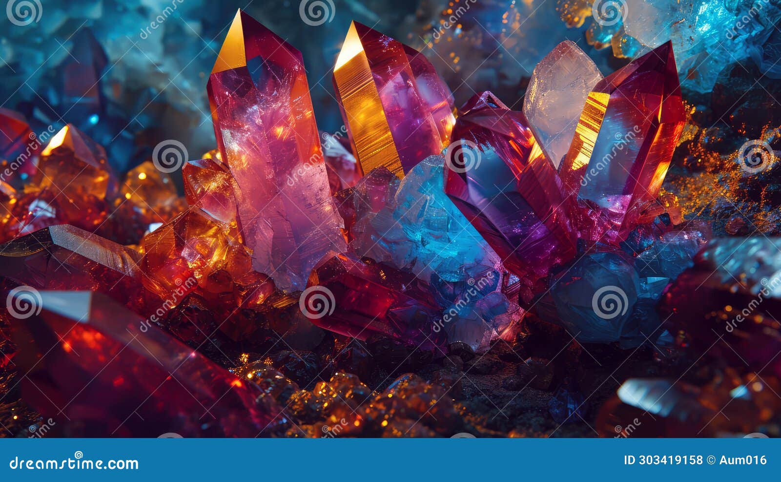 A Magic Crystal in the Rays of Light Stock Illustration - Illustration ...