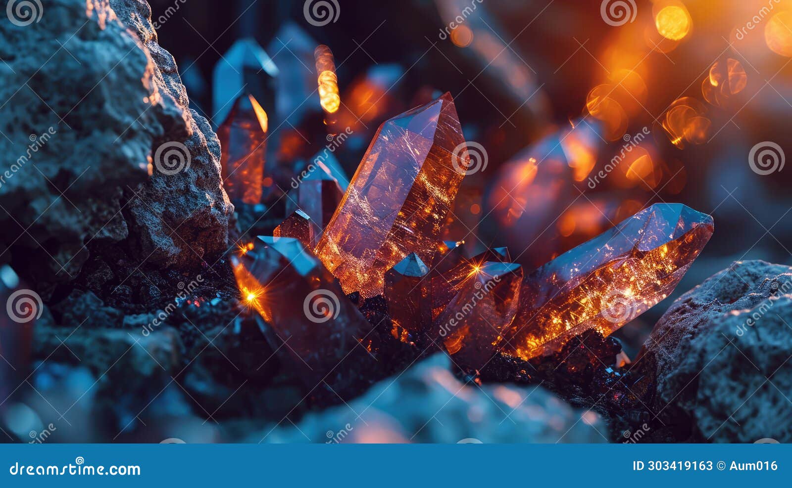 A Magic Crystal in the Rays of Light Stock Illustration - Illustration ...