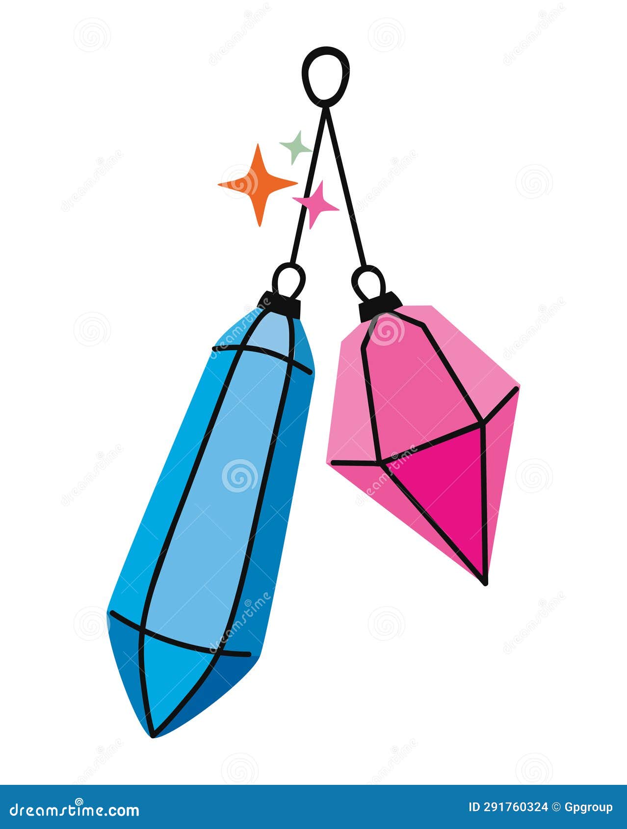 Magic crystals design stock illustration. Illustration of bohemian ...