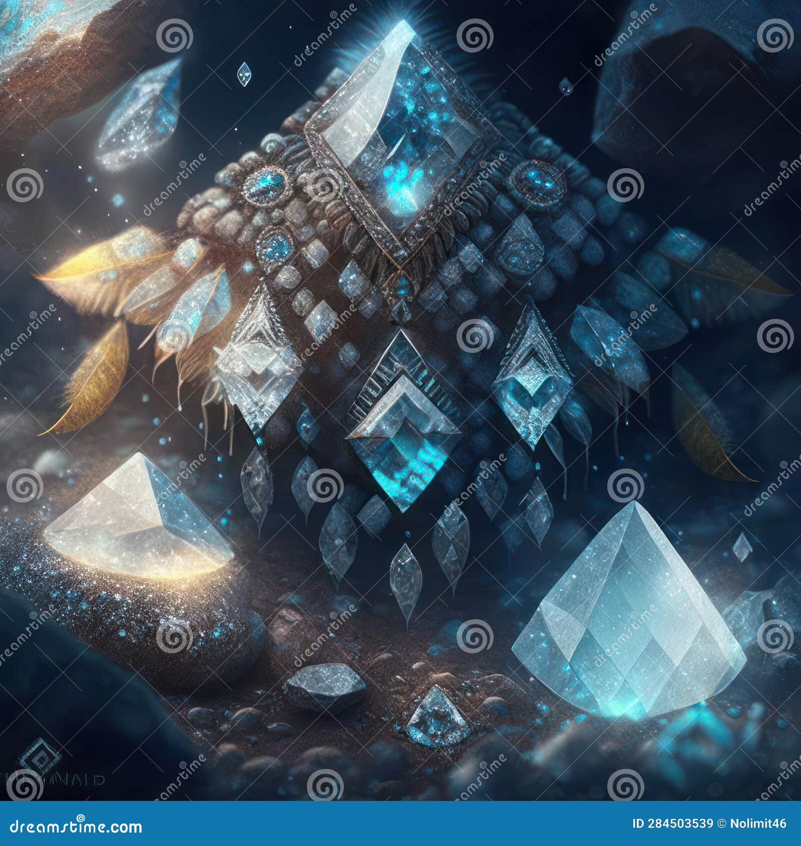 Magic crystals stock illustration. Illustration of fantasy - 284503539