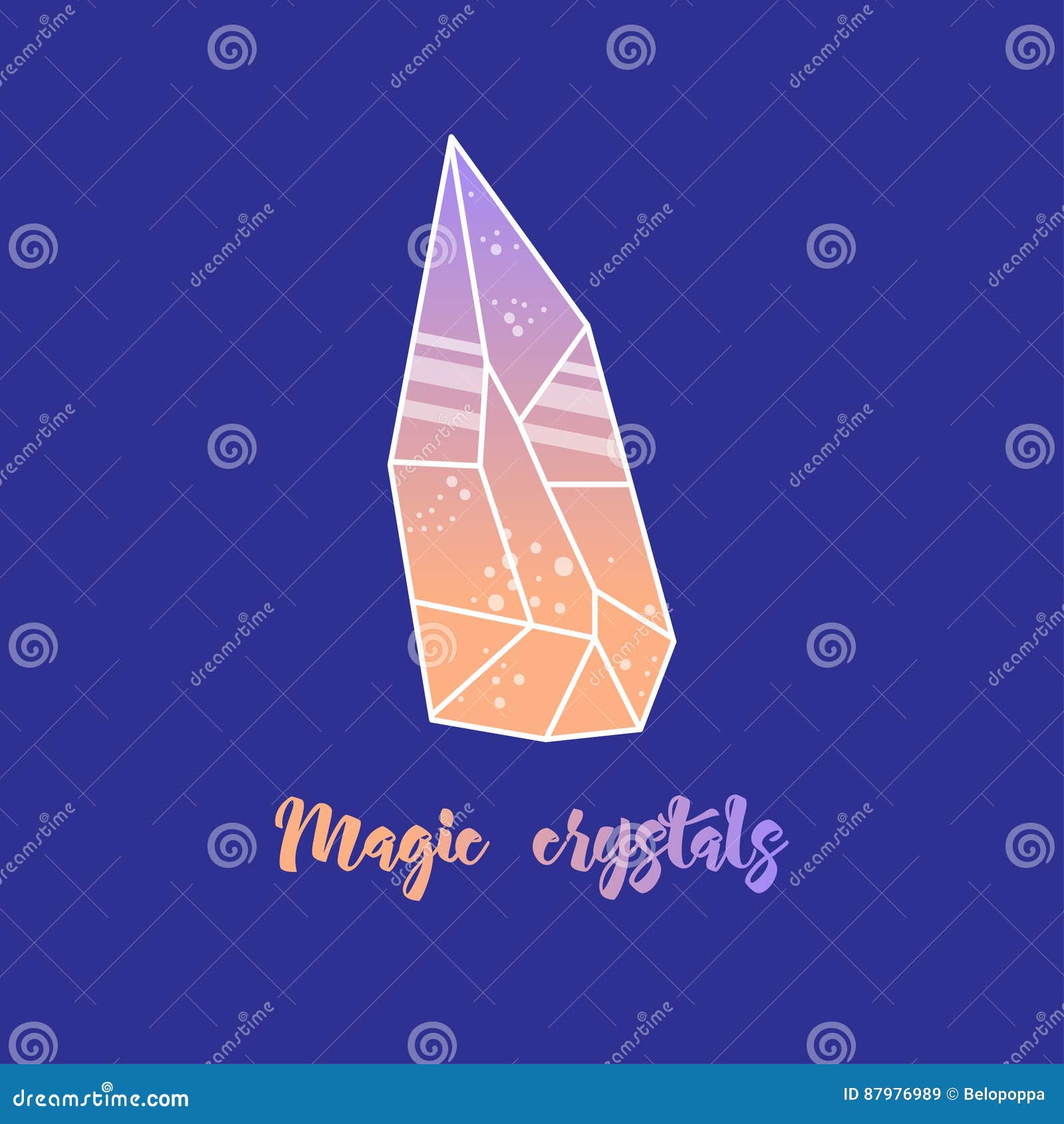 Magic Crystals of Pyramidal Shape. Stock Vector - Illustration of ...
