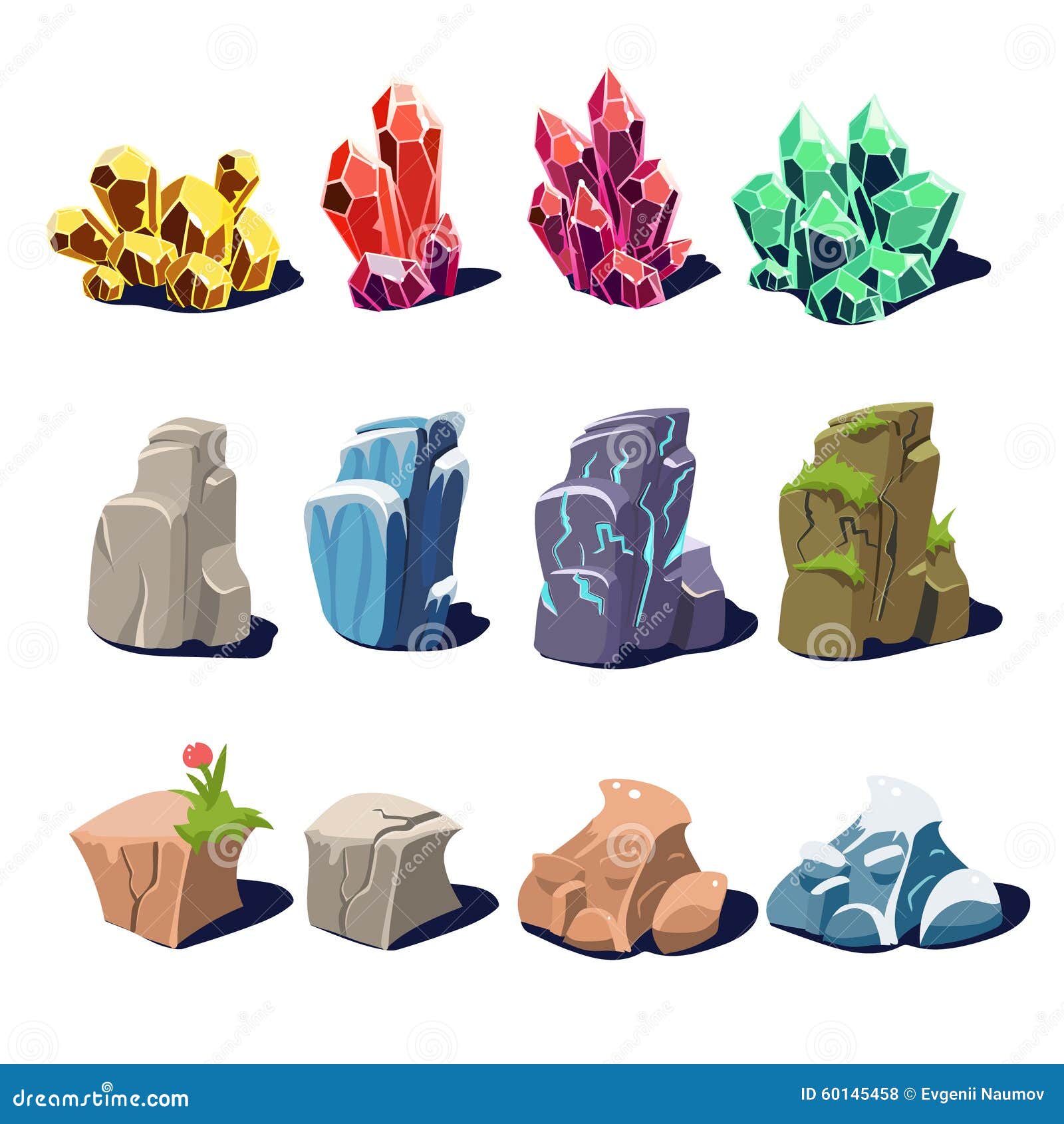 Magic Crystals and Rocks Textures Stock Vector - Illustration of ...