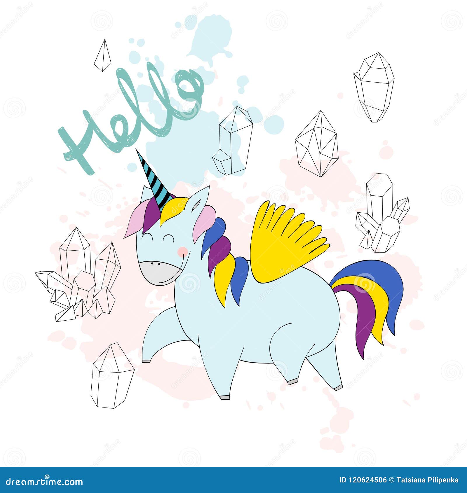 Magic cute unicorn stock vector. Illustration of horn - 120624506