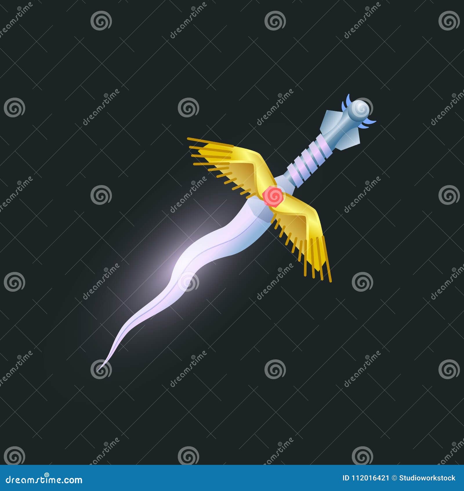 Magic Dagger Isolated Game Element Stock Vector - Illustration of guard ...