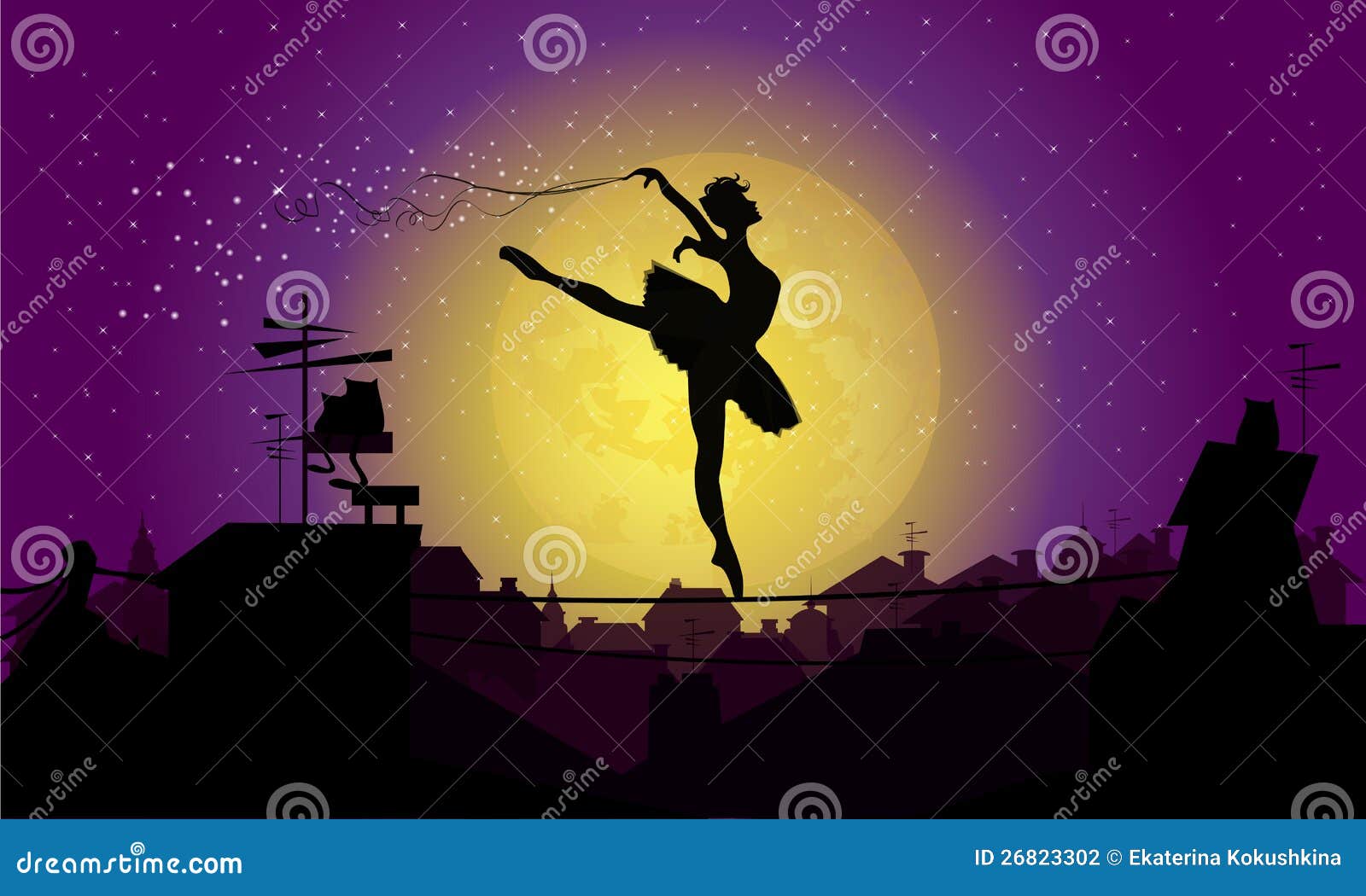 Magic dance stock vector. Illustration of dancer, night - 26823302