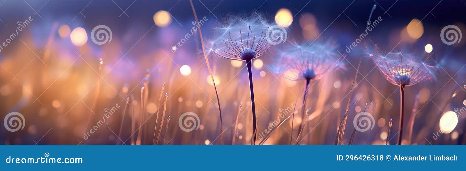 Magic Dandelions Header stock illustration. Illustration of stem ...