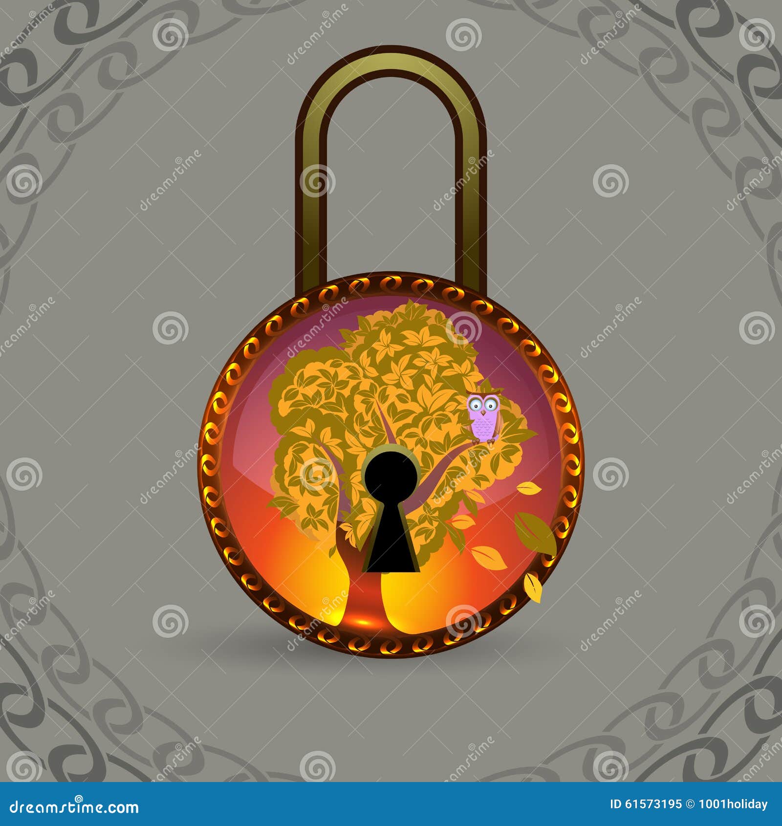 Magic decorative lock stock vector. Illustration of escape - 61573195