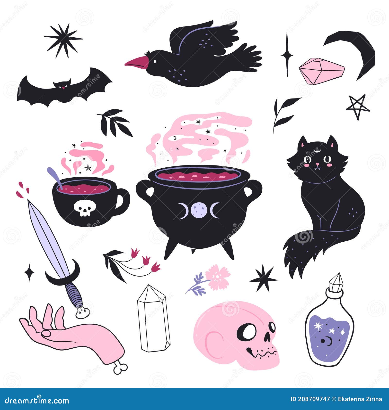 Magic Design Elements Collection Isolated on White. Vector Graphics ...